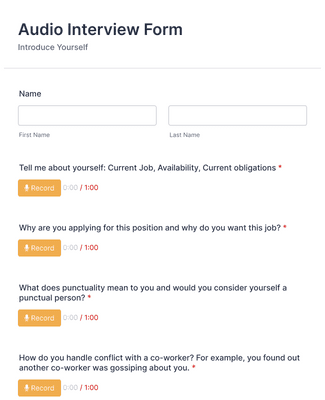 Audio Interview Form Template | Jotform