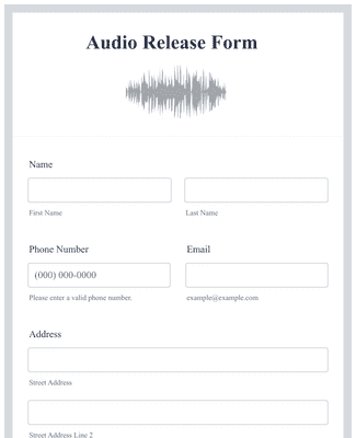 Audio Release Form Template | Jotform