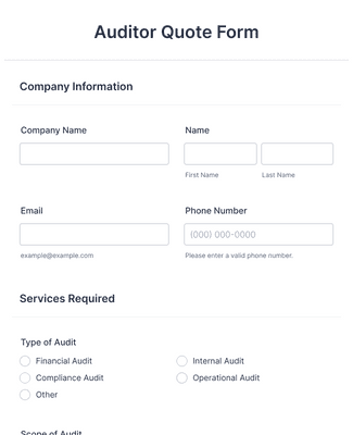 Auditor Quote Form Template | Jotform