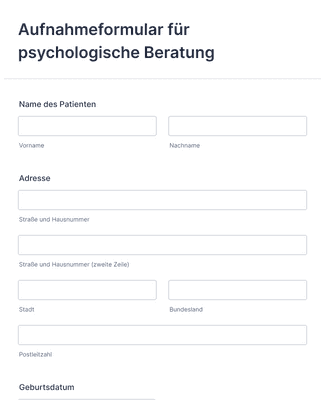 Aufnahmeformular für psychologische Beratung Formularvorlage | Jotform