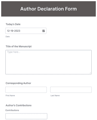 Author Declaration Form Template | Jotform