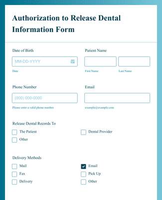 Authorization to Release Dental Information Form Template | Jotform