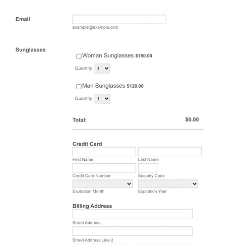 Authorize.Net Product Order Form Template | Jotform