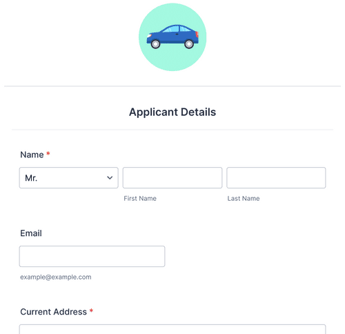 Auto Credit Application Form Template | Jotform