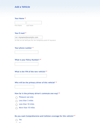 Auto Insurance Registration Form Template | Jotform