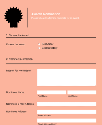 Organization Awards Nomination Form Template | Jotform
