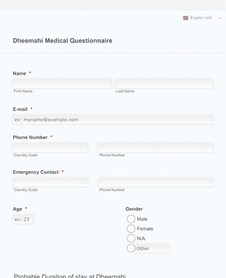 Ayurvedic Center Medical Questionnaire Form Template | Jotform