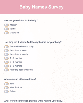 Baby Names Survey Form Template | Jotform