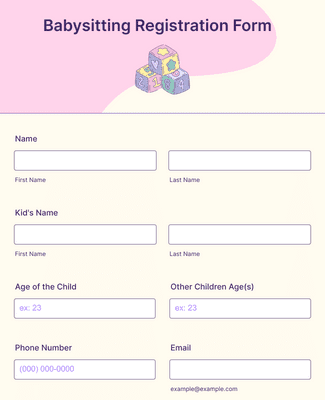 Babysitting Registration Form Template | Jotform