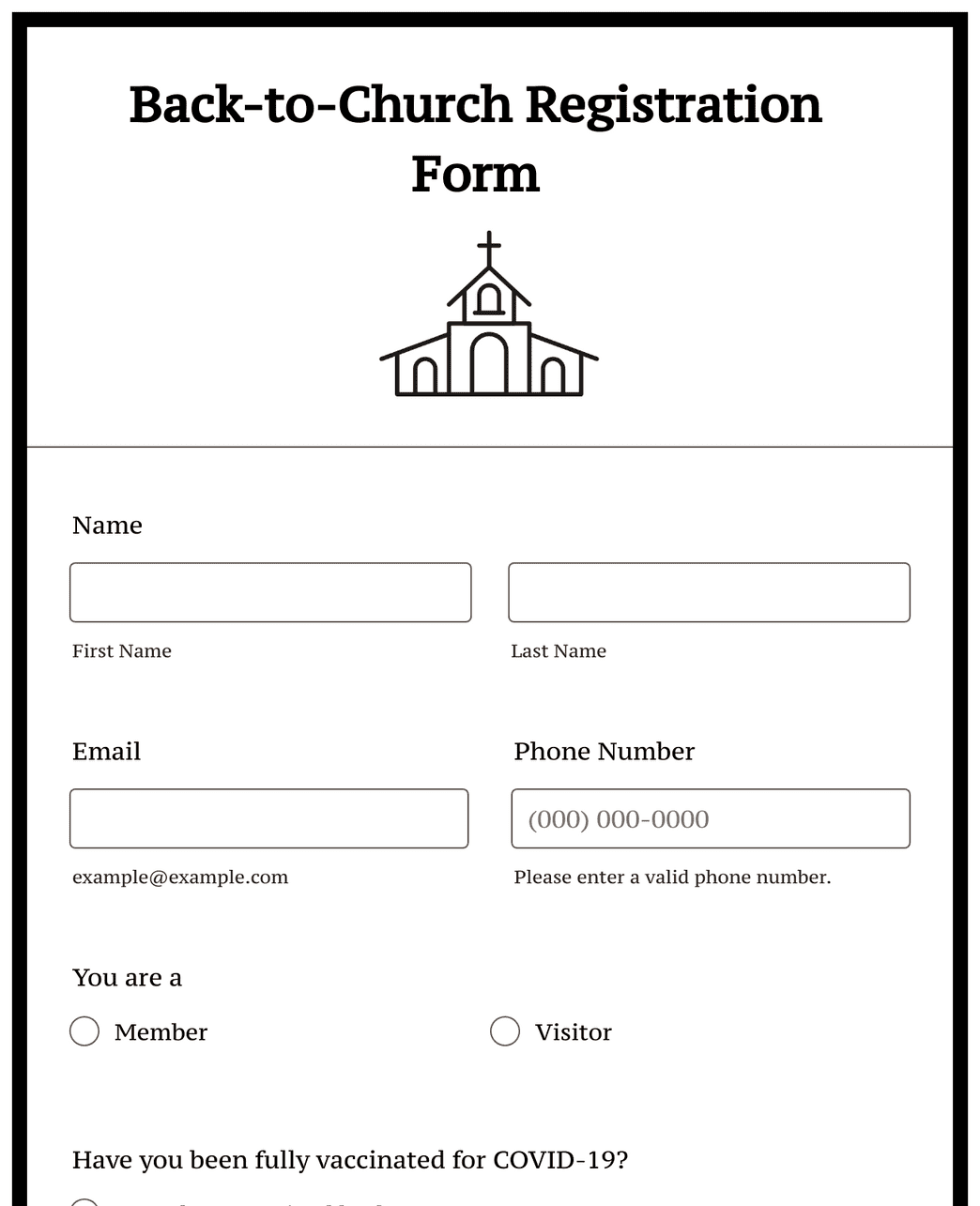 Back-to-Church Registration Form Template | Jotform