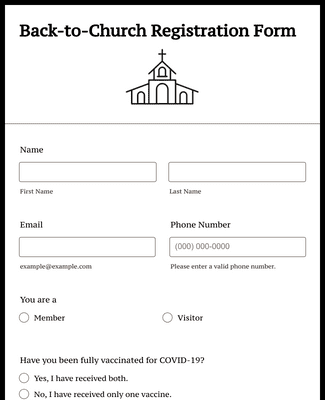 Church Membership Application Form Template
