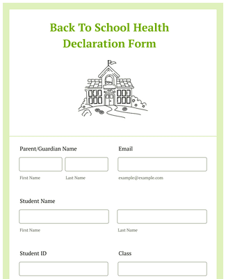 Back To School Health Declaration Form Template | Jotform