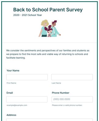 Back to School Parent Survey Form Template | Jotform