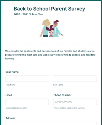 Back to School Parent Survey Form Template | Jotform