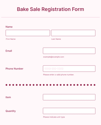 Bake Sale Registration Form Template | Jotform