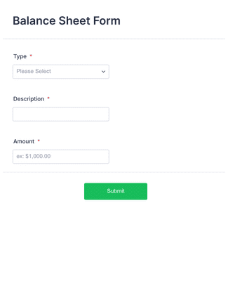 Balance Sheet Form Template | Jotform