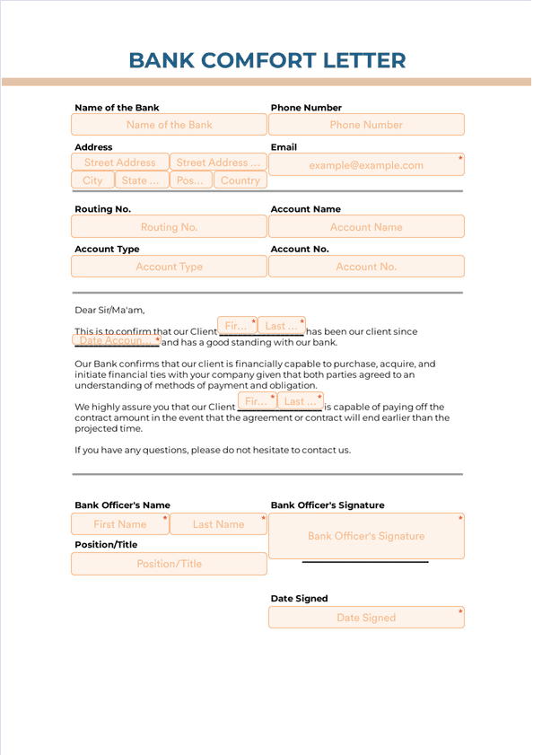 Letter of comfort contract law, Comfort letters