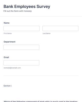 Bank Employees Survey Form Template | Jotform