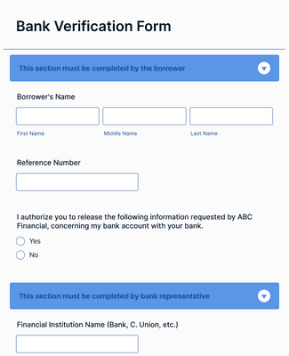 Bank Verification Form Template | Jotform