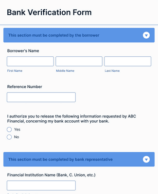 Bank Verification Form Template | Jotform
