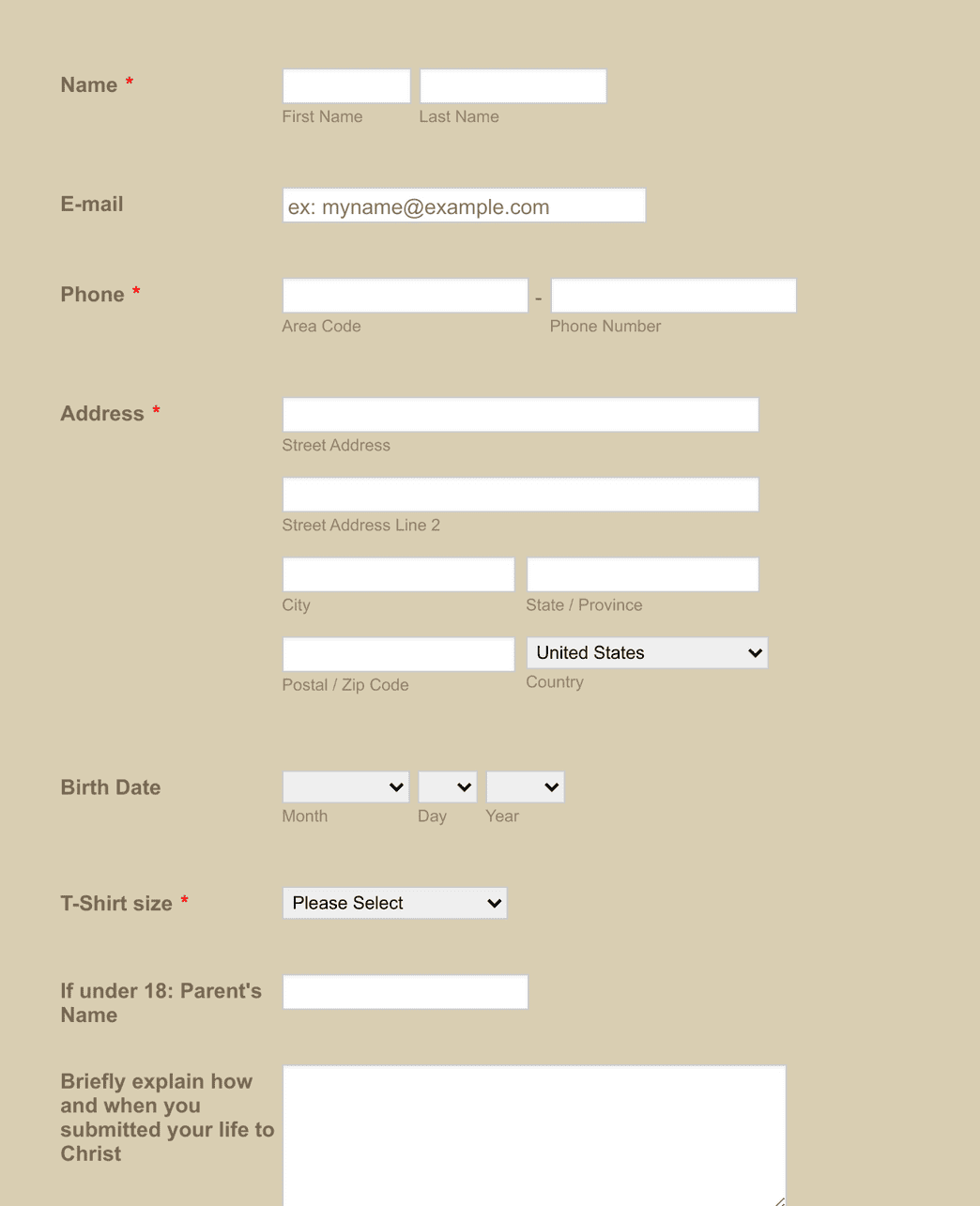 Baptism Form Generic Form Template | Jotform