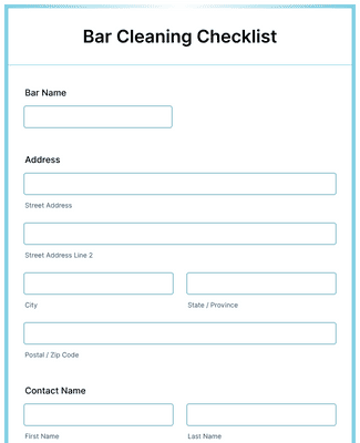 Bar Cleaning Checklist Form Template | Jotform
