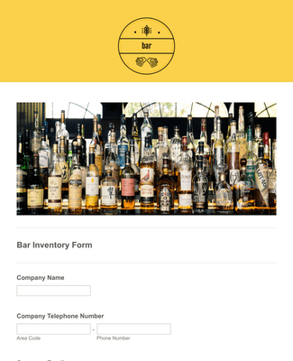 Bar Inventory Form Template | Jotform