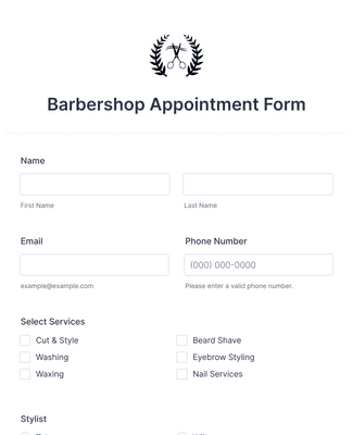 Barbershop Appointment Form Template | Jotform