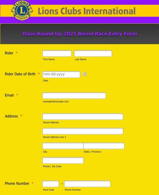 Barrel Race Entry Form Template | Jotform
