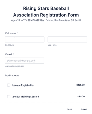 Baseball Registration Form Template | Jotform