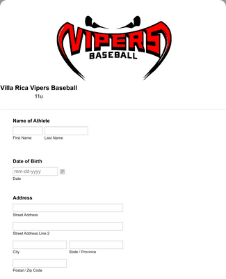 Baseball Team Registration Form Template | Jotform