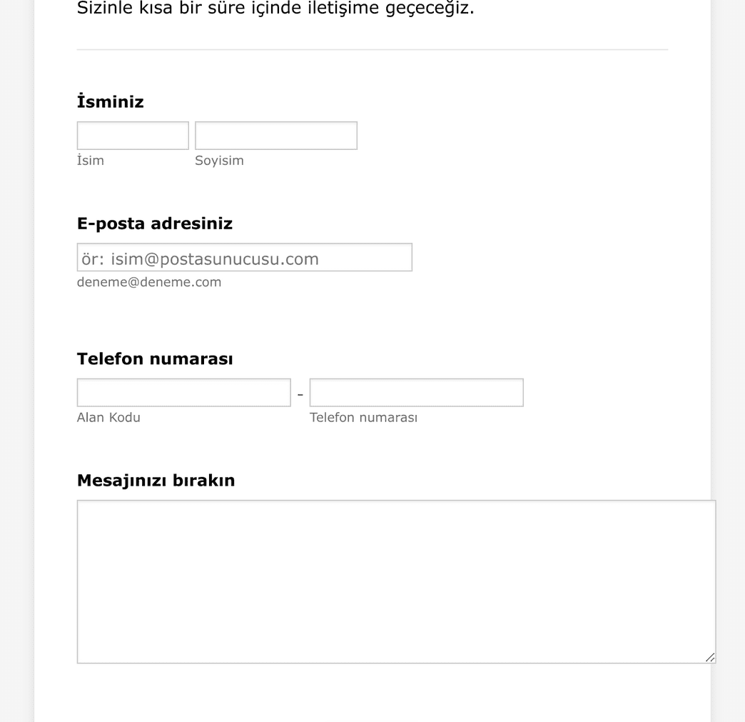 Basit Anket Form Şablonu | Jotform