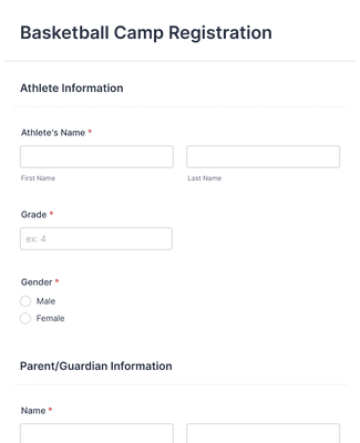 Basketball Camp Registration Form Template | Jotform