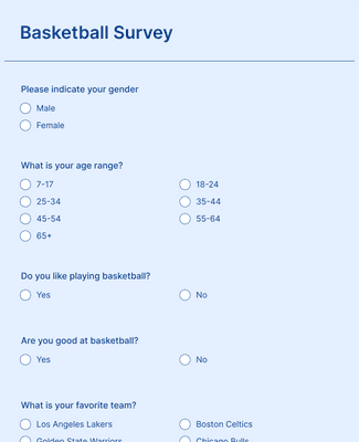 Basketball Survey Form Template | Jotform