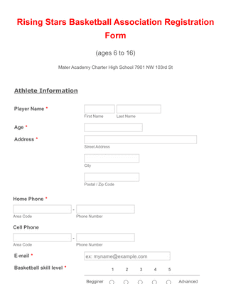 Basketball Tournament Registration Form Template | Jotform