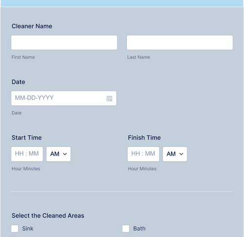 Bathroom Cleaning Form Template | Jotform