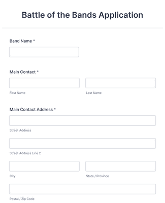 Battle of the Bands Application Form Template | Jotform