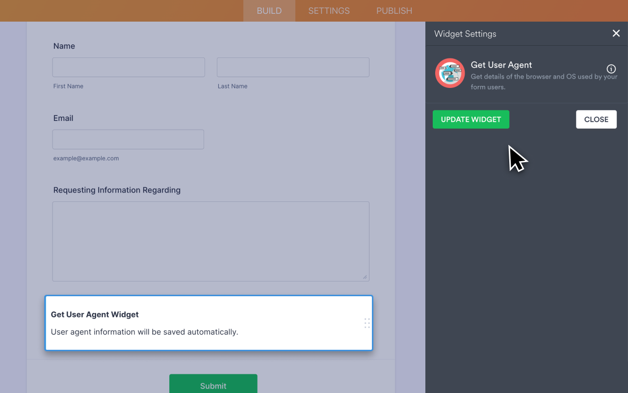 Get User Agent - Form Widgets | Jotform