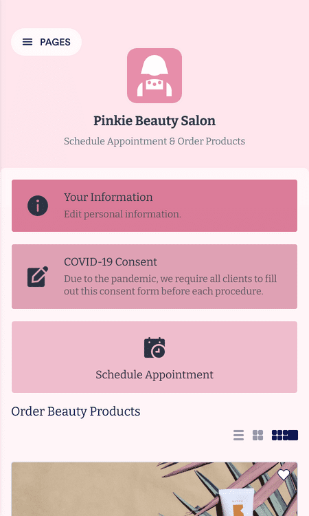 Beauty Salon Appointment App Template | Jotform