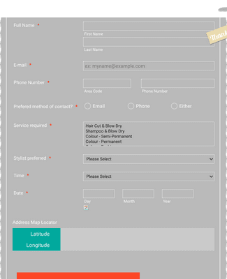Beauty Saloon Online Booking Form Template | Jotform