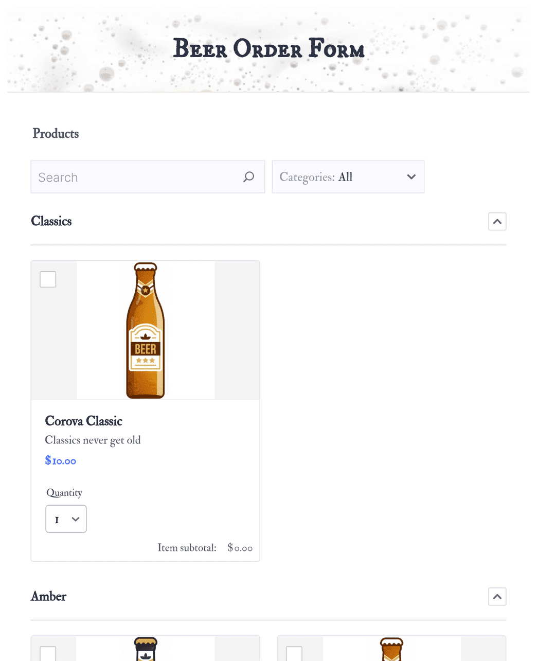 Beer Order Form Template | Jotform