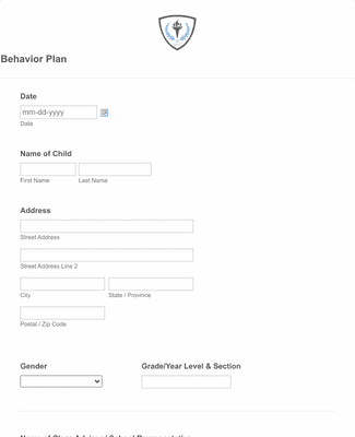 Behavior Plan Template Form Template | Jotform