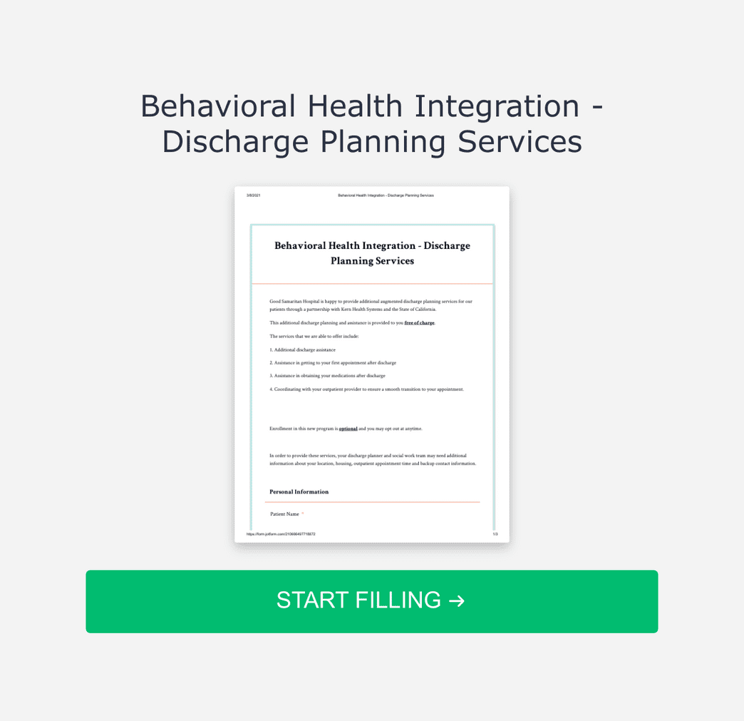 Behavioral Health Integration Form Template | Jotform