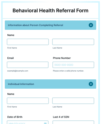 Behavioral Health Referral Form Template | Jotform