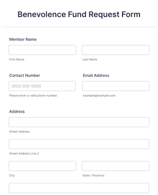 Benevolence Fund Request Form Template | Jotform