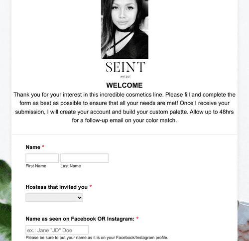 BEST seint color match Form Template | Jotform