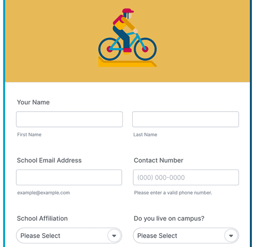 Bike Registration Form Template | Jotform