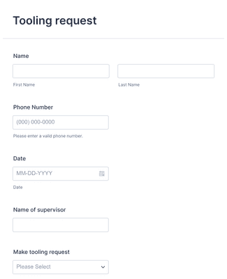 BINAPE Tooling request Form Template | Jotform