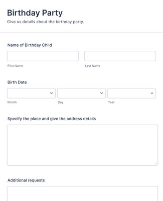 Birthday Party Invitation Template Form Template | Jotform