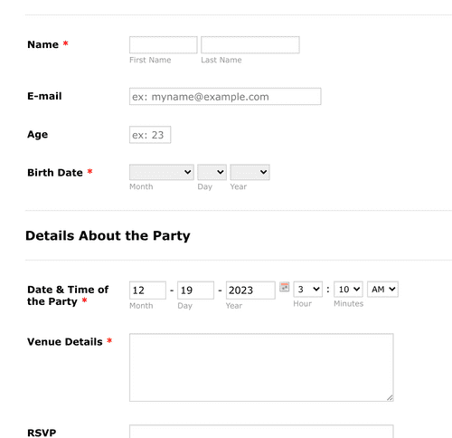 Birthday Party Reservation Form Template | Jotform